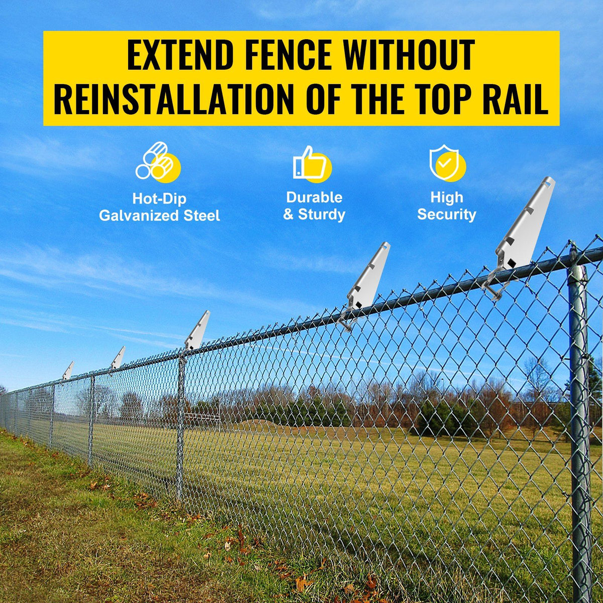 VEVOR Barbed Wire Arm Set of 10 Extend Arm Barbed Wire for 1-3/8" Top ...