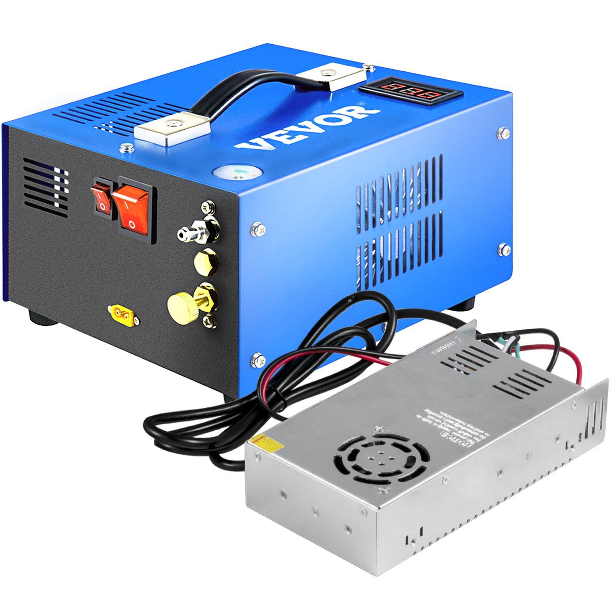 VEVOR PCP Air Compressor, 4500PSI Portable PCP Compressor, 12V DC/110V ...