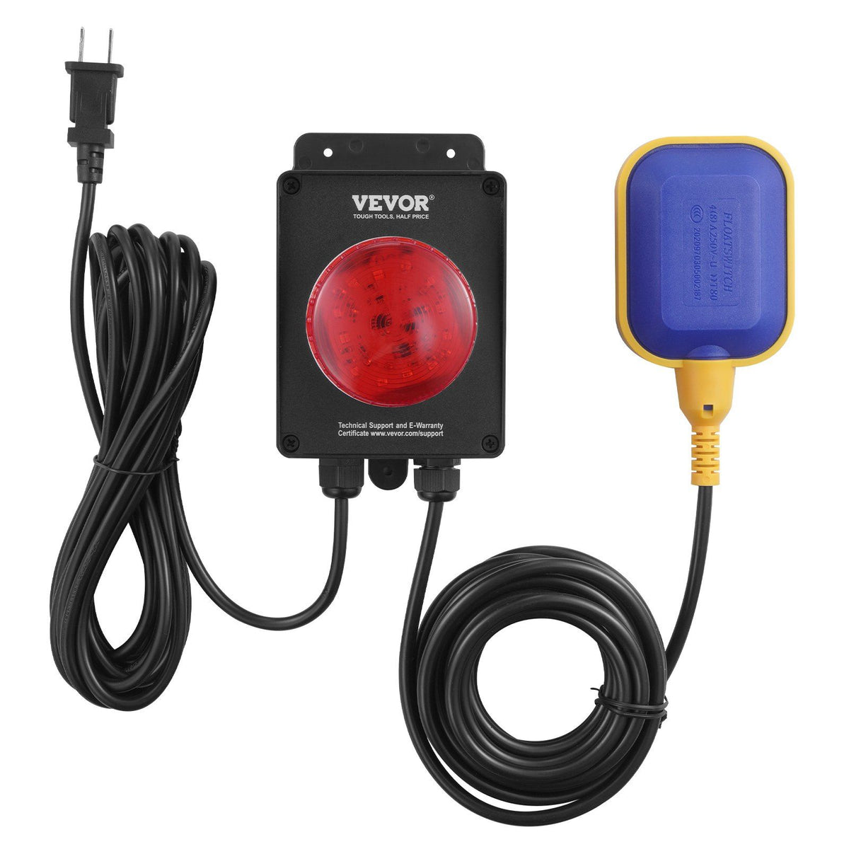 VEVOR Sump Pump Alarm With 16.4ft Level Float Switch Loud Alarm LED I ...